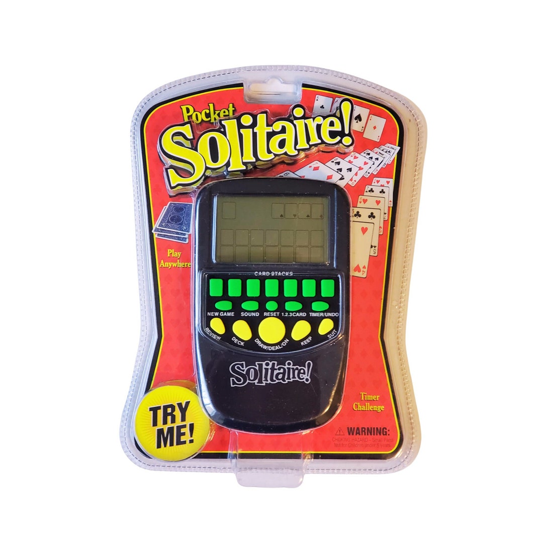 2000s Pocket Solitaire Electronic Game, Vintage Handheld Electronic ...