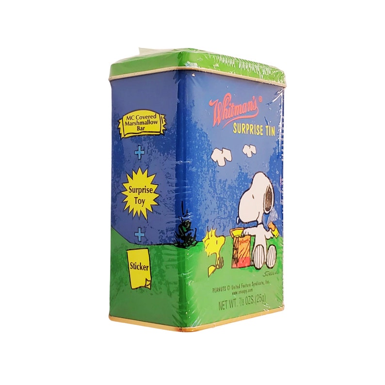 Vintage 1990s Snoopy Collectible Figure, Sealed, Whitman's Surprise Tin,snoopy and Woodstock ...