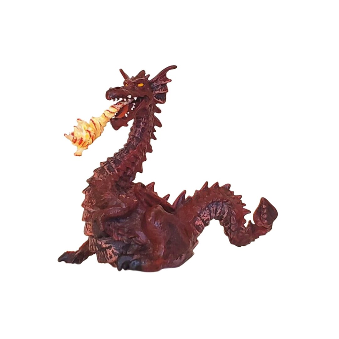 Vintage 1997 Fire Spitting Dragon Figure, Plastic/rubber, 5'', by Papo ...