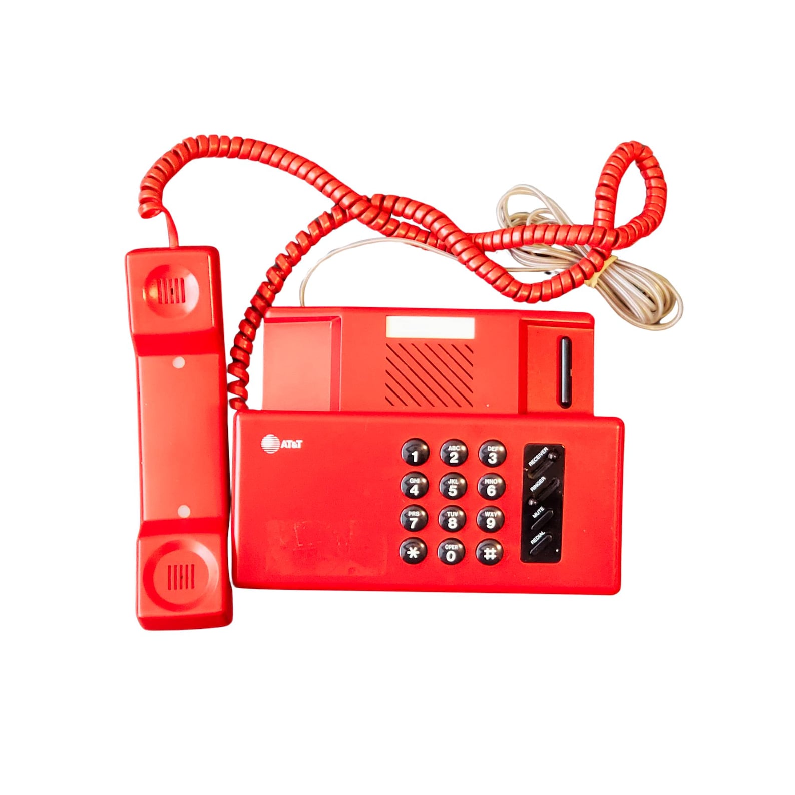 Vintage 1990s Red Push Buttons Telephone, AT&T, in Excellent Condition ...