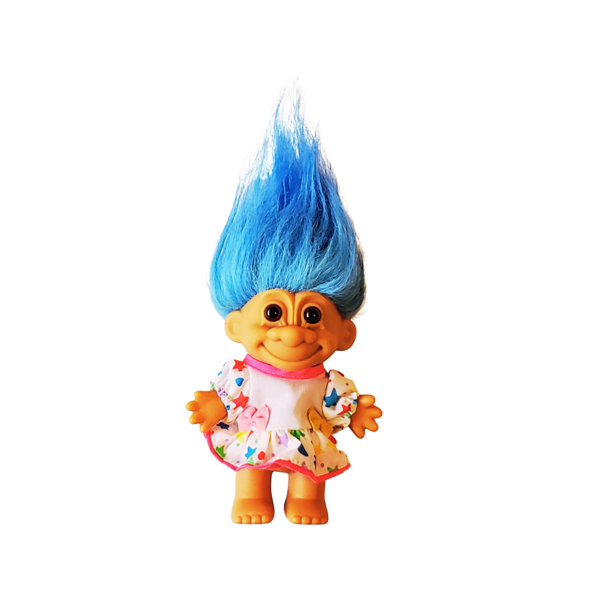 Vintage 1990s Blue Hair Troll Doll With Dress Fading Blue - Etsy