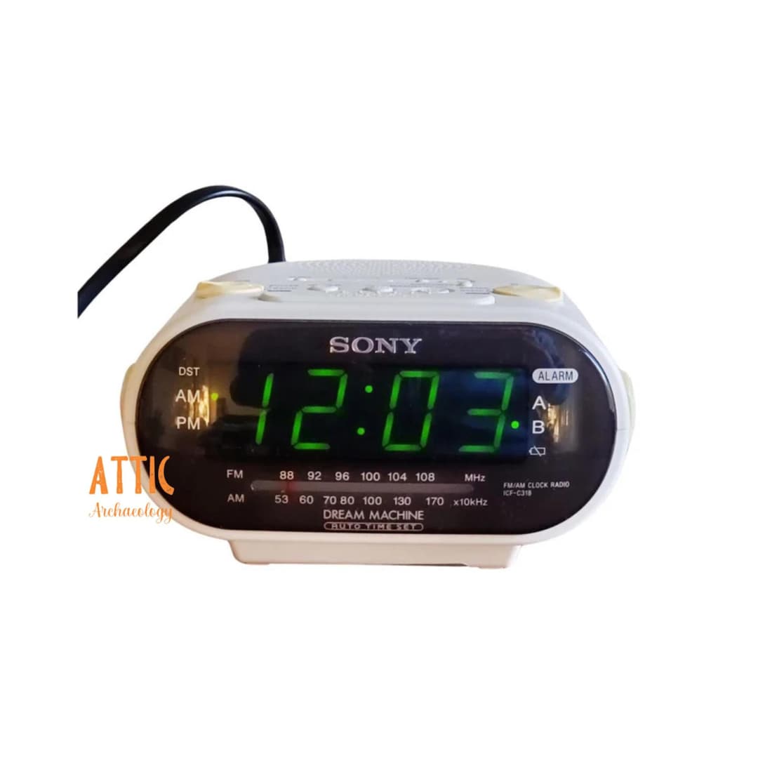 Vintage 1990s Sony Dream Machine Clock Radio, Large Green LED, 1990s ...