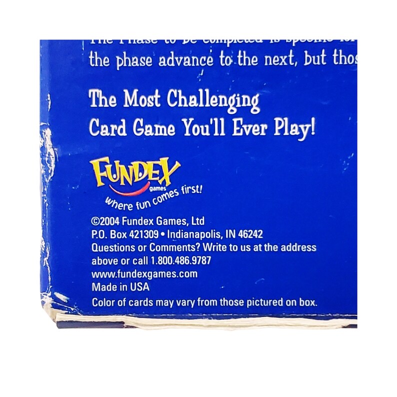 Phase 10 Card Game, by Fundex, 2000s Edition, Complete, Excellent ...