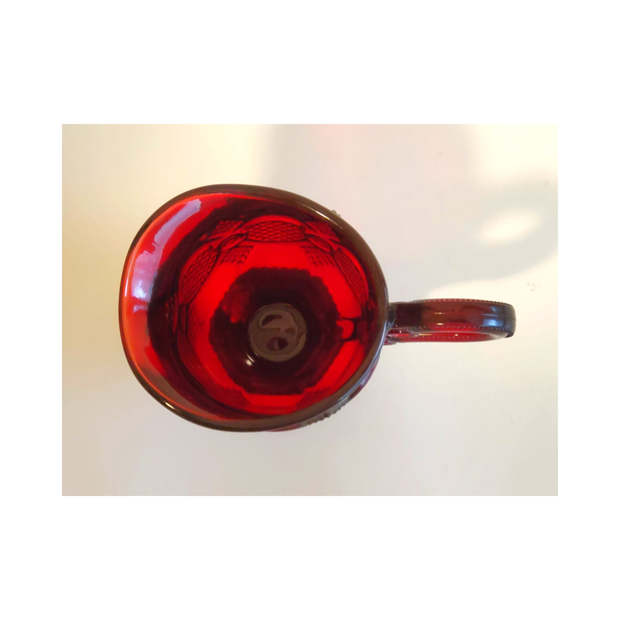 Vintage Ruby Red Glass Creamer/saucer, 4, by Avon, Great Condition ...