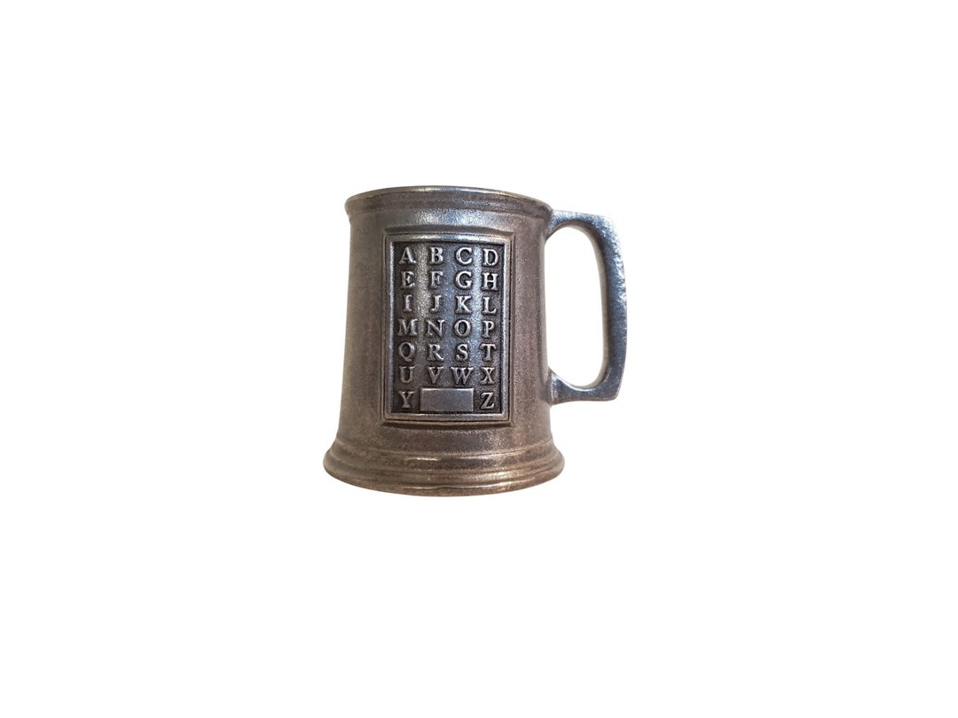 Vintage Alphabet Pewter Mug, 4", Vintage Alphabet Metal Tankard ...