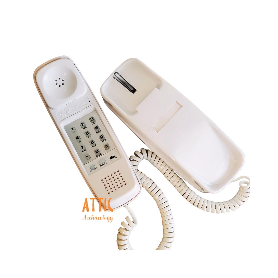 Vintage 1990s Bell White and Silver Telephone, Vintage Landline White ...