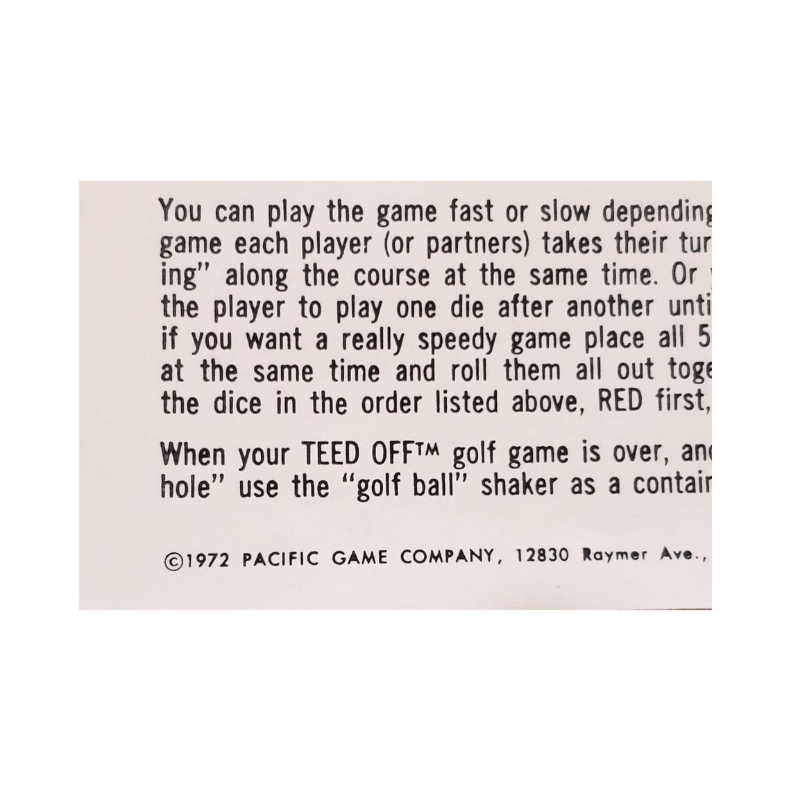 Vintage 1970s Teed off Game, Vintage Golf Board Game, Rare Golfing Dice ...