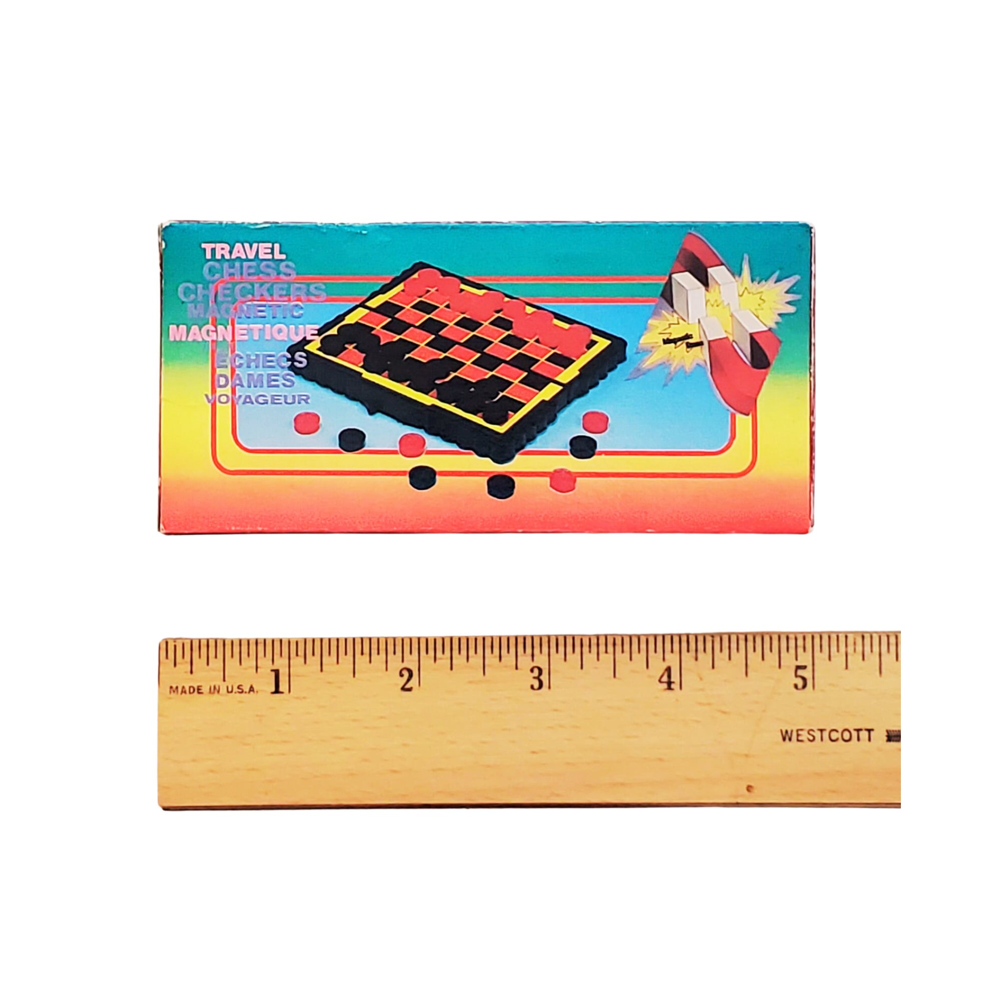 1990s Magnetic Chess/checkers Board Game, Vintage Magnetic Travel Game ...