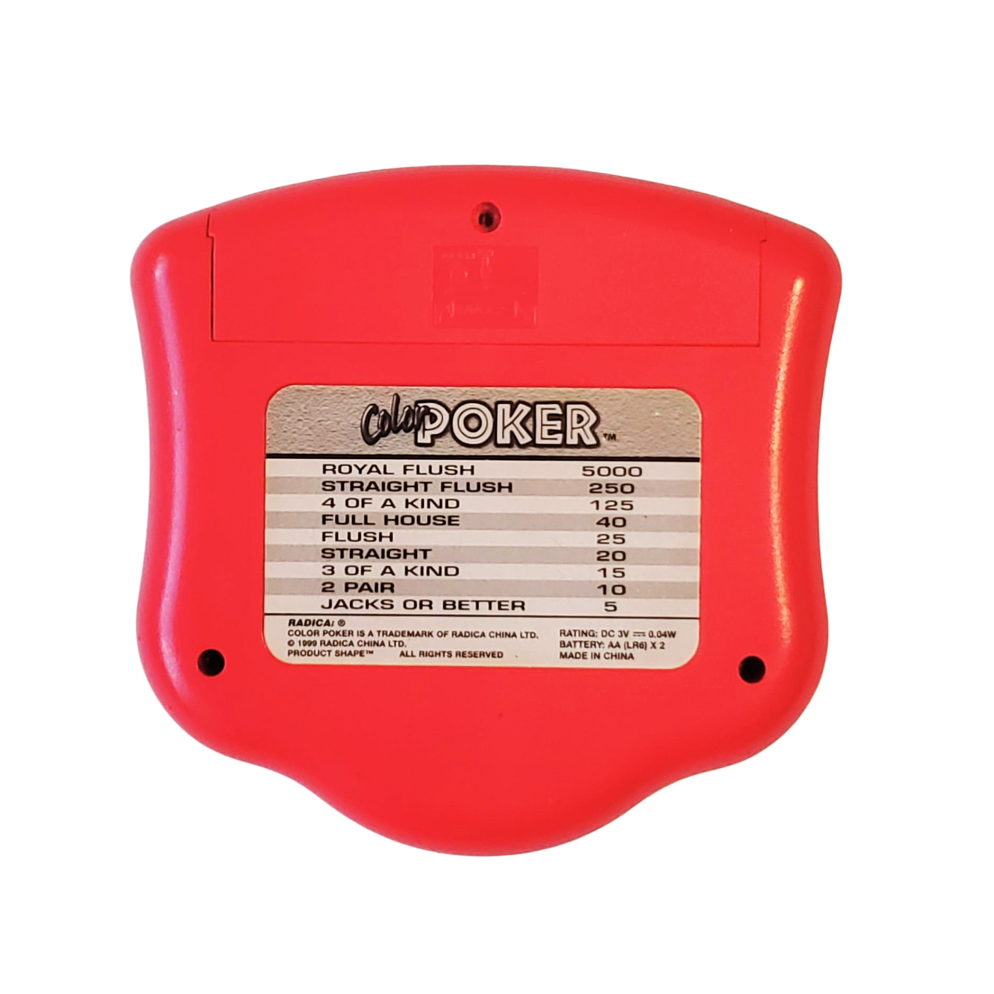 Vintage 1990s Radica Color Poker Electronic Handheld Game, Color ...