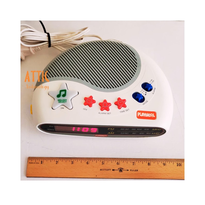 Vintage Playskool Clock Radio, Tested, Great Condition, RARE Playskool ...
