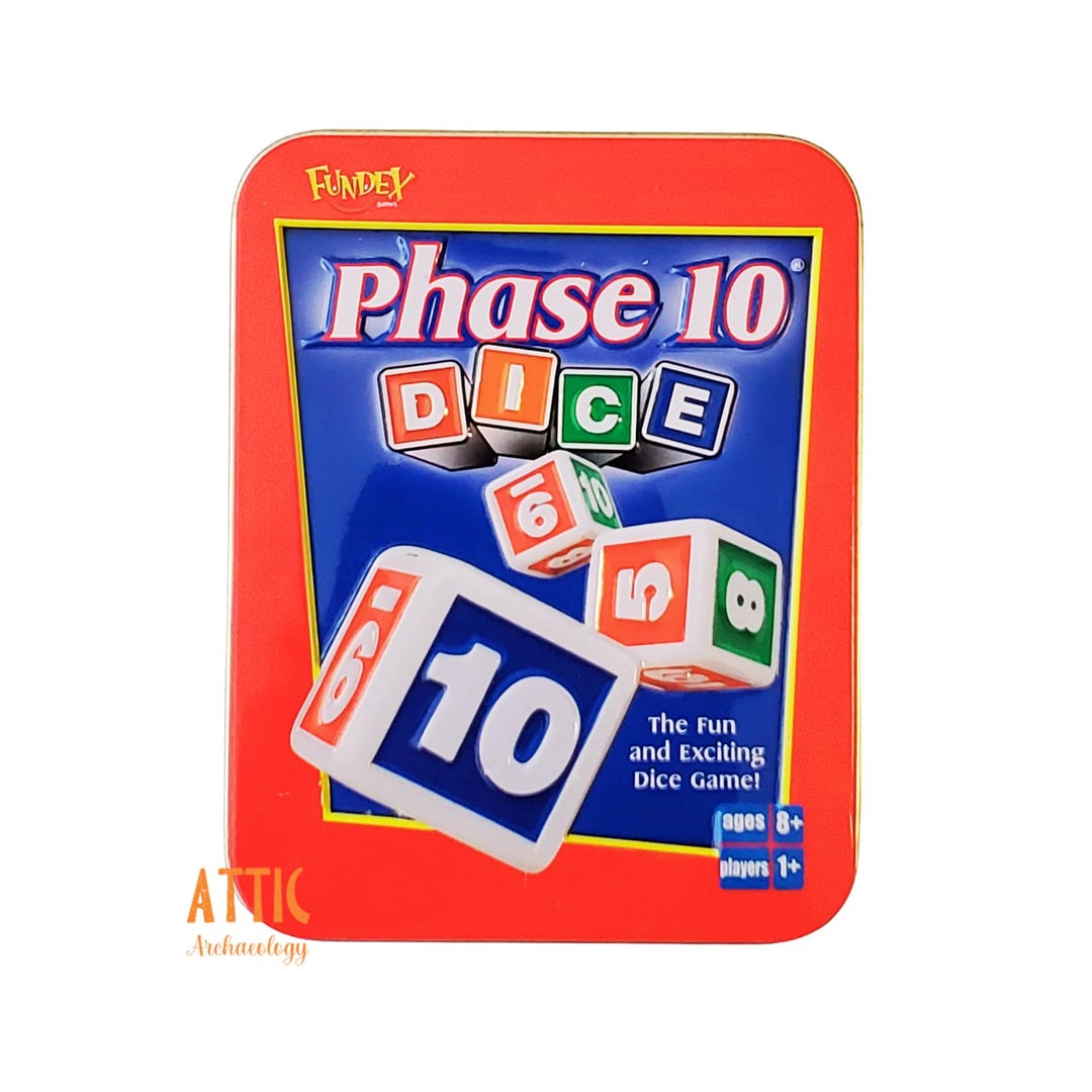 Phase 10 Dice Game, Tin Edition, by Fundex, Complete With Instructions ...