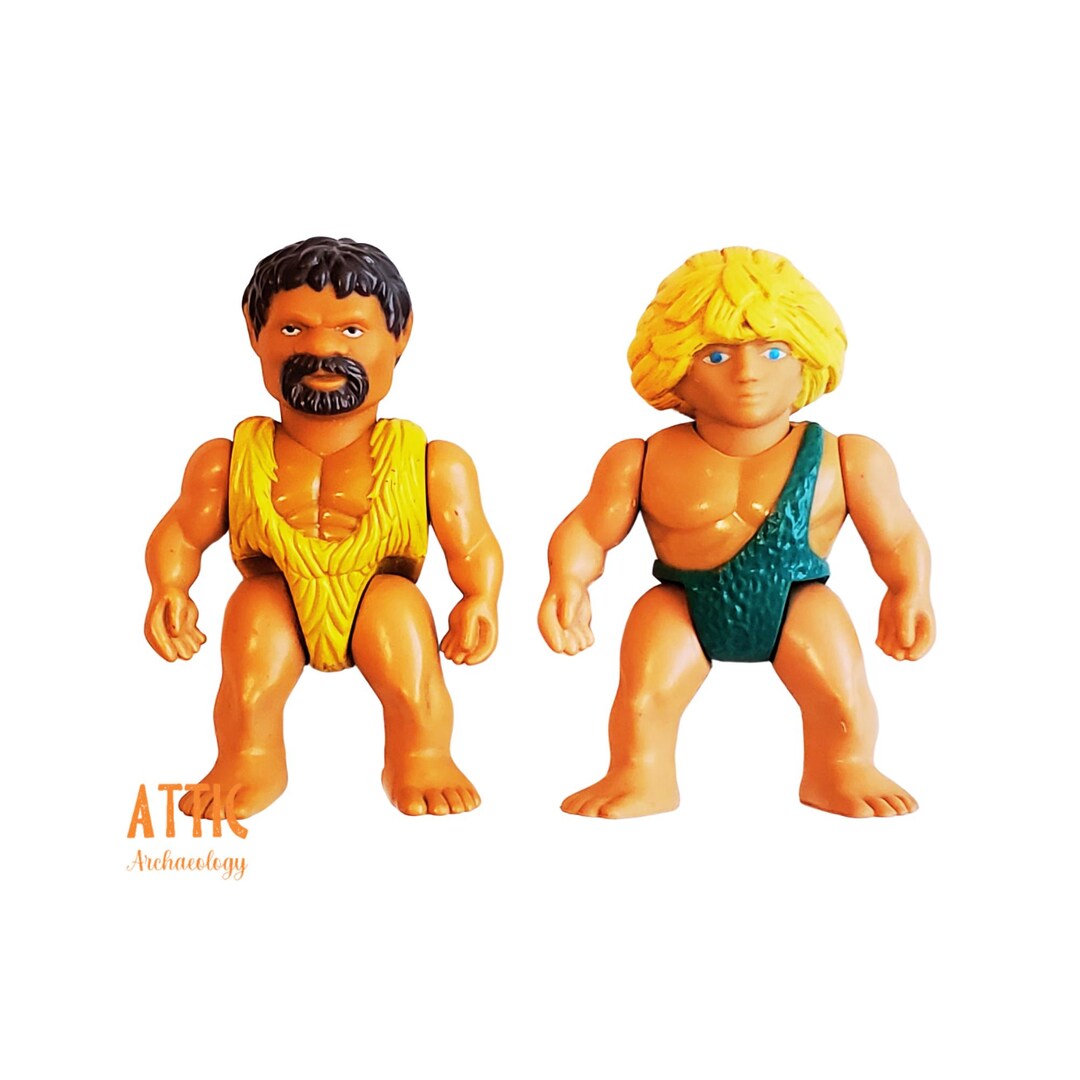 Vintage 1980s Playskool Caveman Figures, Set of 2, Rare Cavemen Figures ...