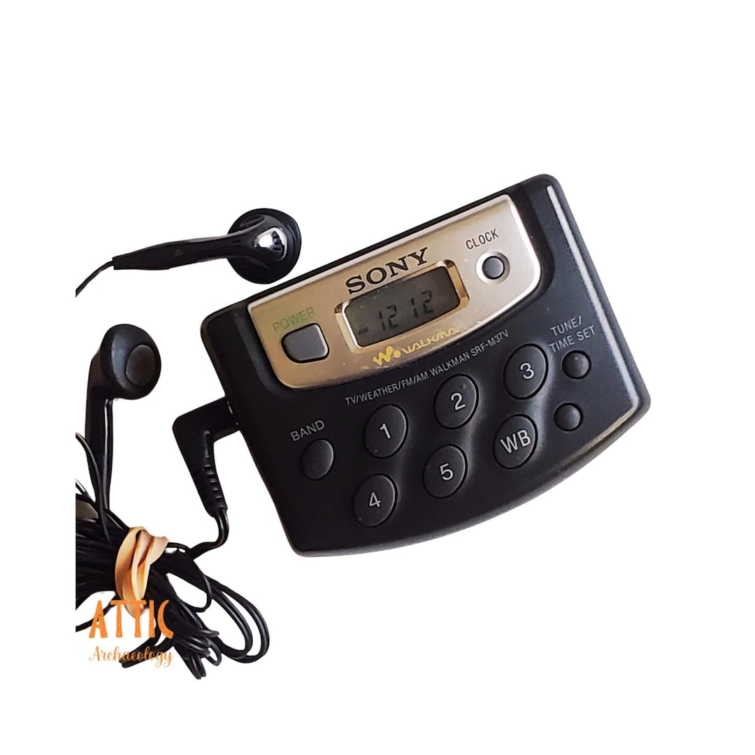 Vintage 1990s Sony Walkman, Model SRF-M37V, Clock, Radio Only, in ...