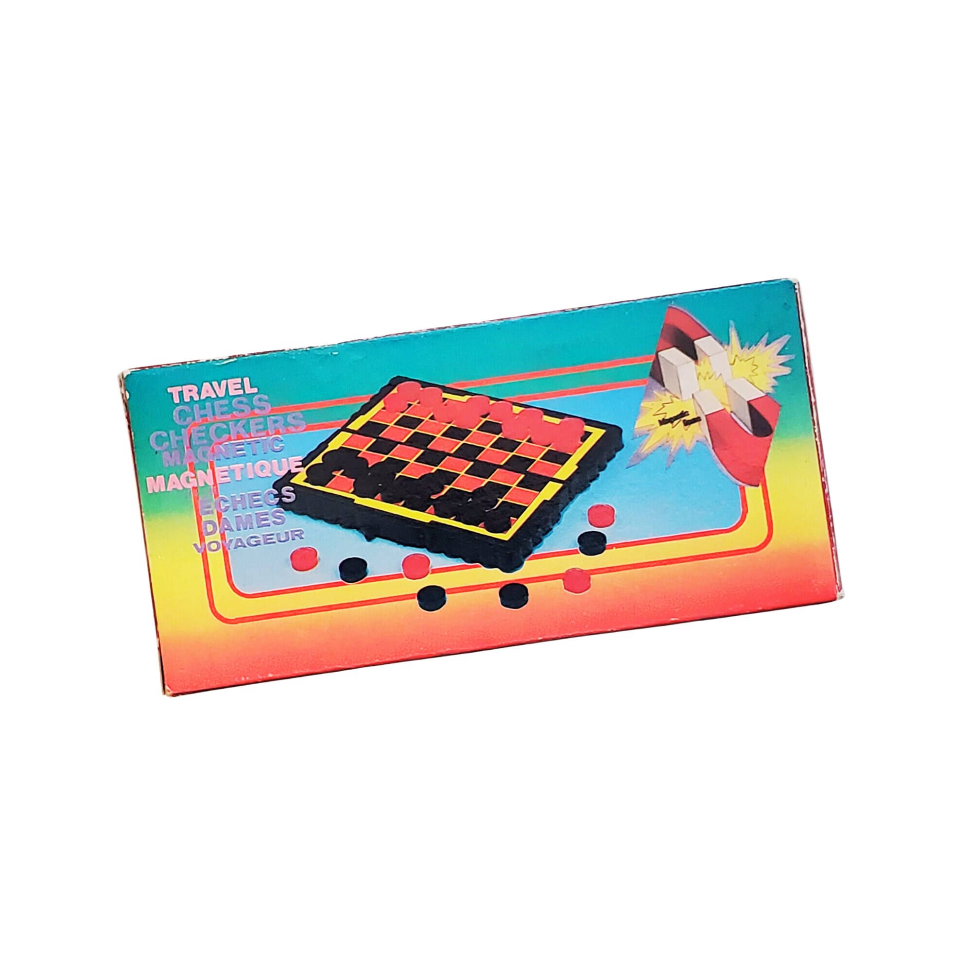 1990s Magnetic Chess/checkers Board Game, Vintage Magnetic Travel Game ...