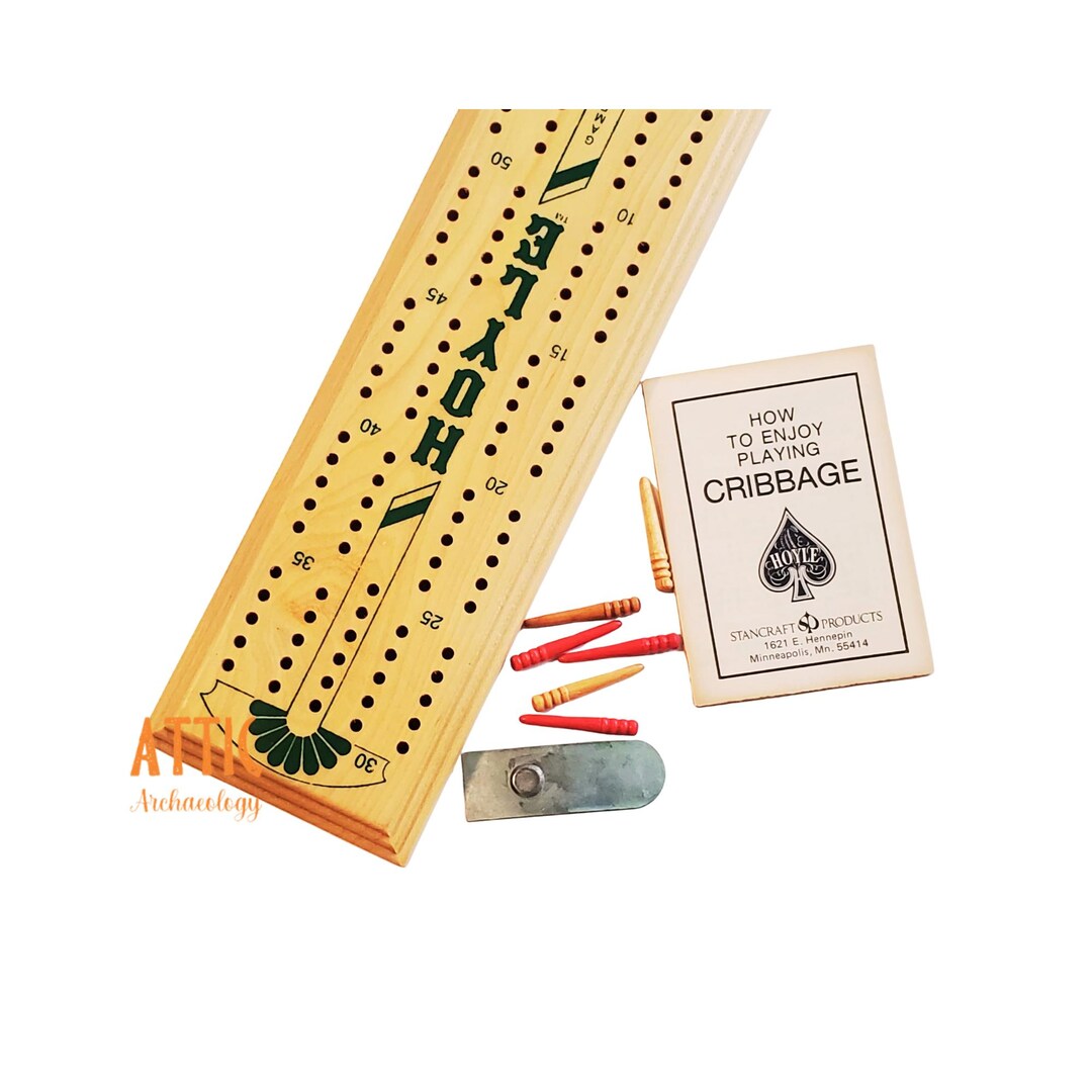 Vintage Hoyle Wooden Cribbage Board With Rule Book, Complete, Like New ...