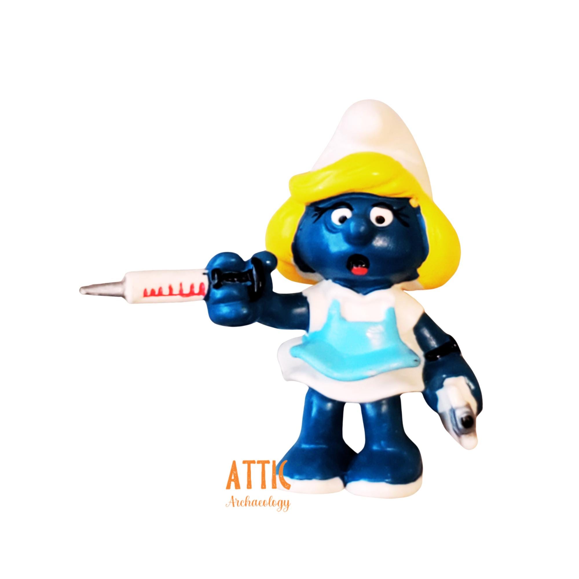 Vintage 1980s Nurse Smurfette Figure, Like New, Rare Smurfette Figurine ...