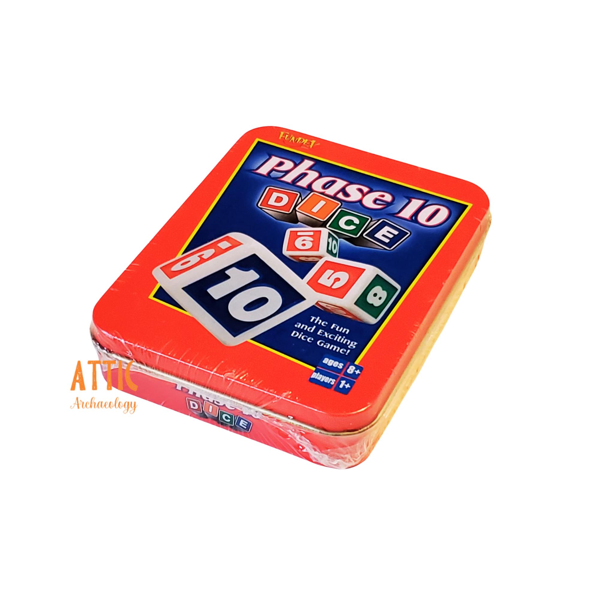 2000s Phase 10 Dice Game, Tin Edition, Sealed, by Fundex, Rare Retired Phase 10 Dice Game ...