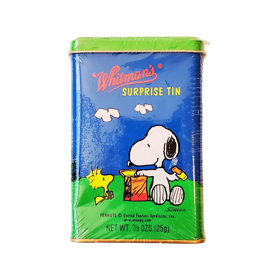 Vintage 1990s Snoopy Collectible Figure, Sealed, Whitman's Surprise Tin ...