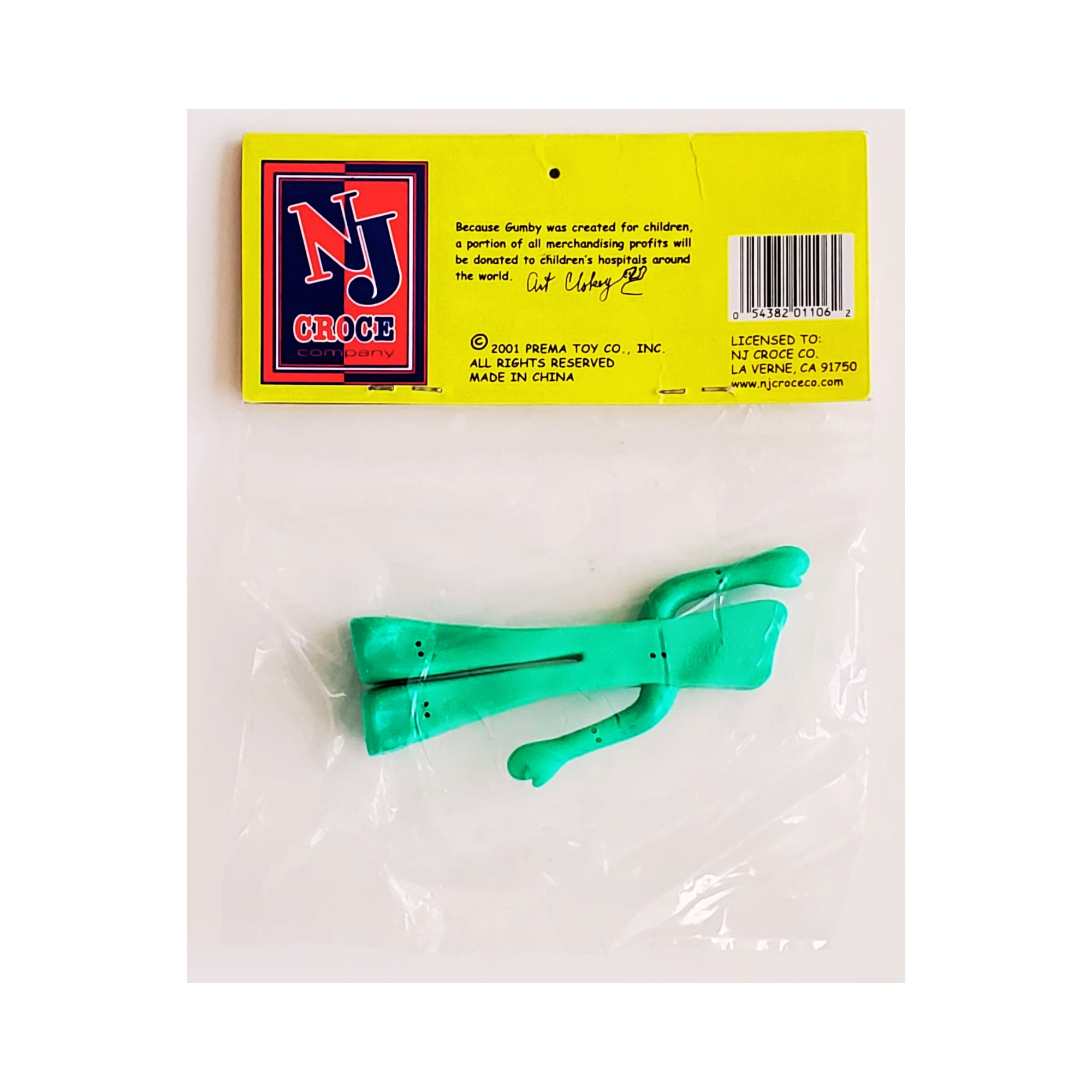 Vintage Gumby Figure, by NJ Croce, Sealed, 2000s green Bendable Guy ...