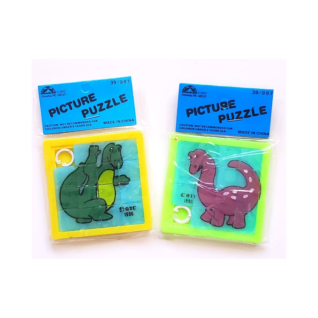 Pair of Vintage 1990 Slide Puzzles, Mini Picture Puzzles, vintage ...