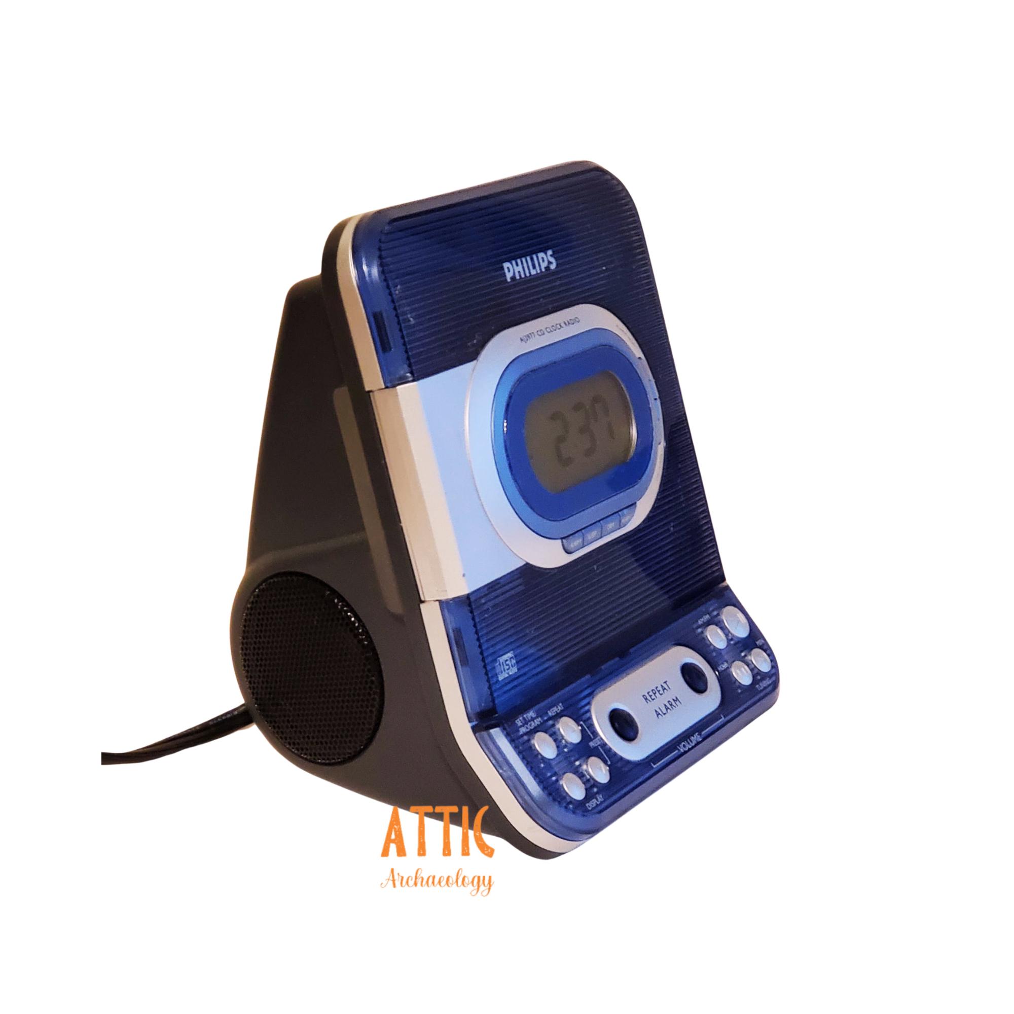 2000s Philips CD Clock Radio Alarm, Blue LCD, Tested, in Excellent ...