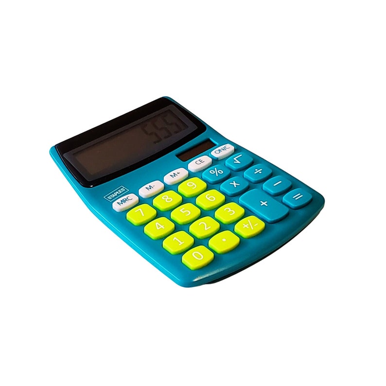 Retro Green Solar Desktop Calculator, 5''x4.5'', Tilted Screen/desktop ...