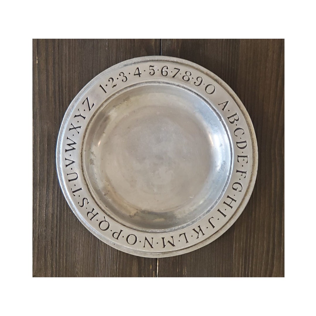 Vintage Metal/pewter Plate Alphabet and Numbers Wilton - Etsy