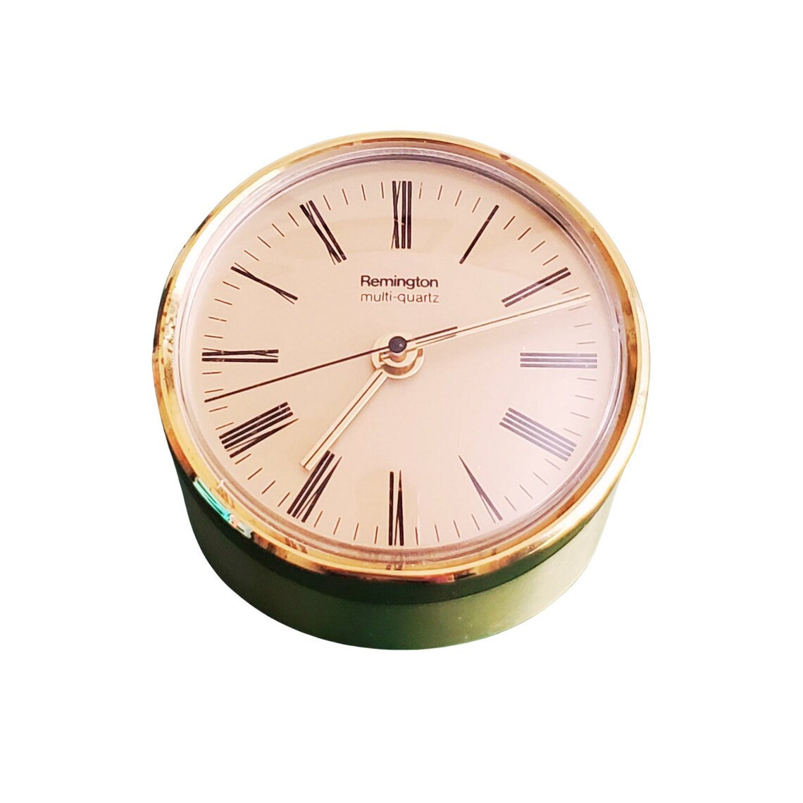 Vintage Remington Table Clock, Vintage Golden Quartz Desktop Clock ...