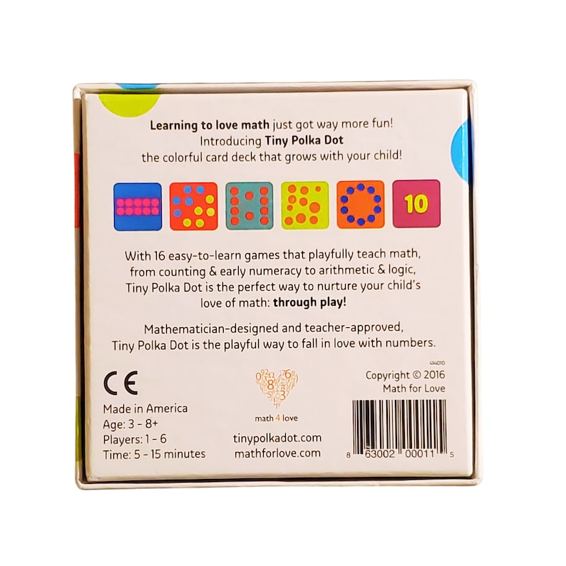 Tiny Polka Dot Card Game, Numbers Card Game, Math Card Game, Like New ...