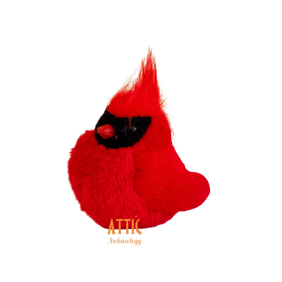 Vintage Red Cardinal Plush, Great Condition, 1990s Red Cardinal Plush ...