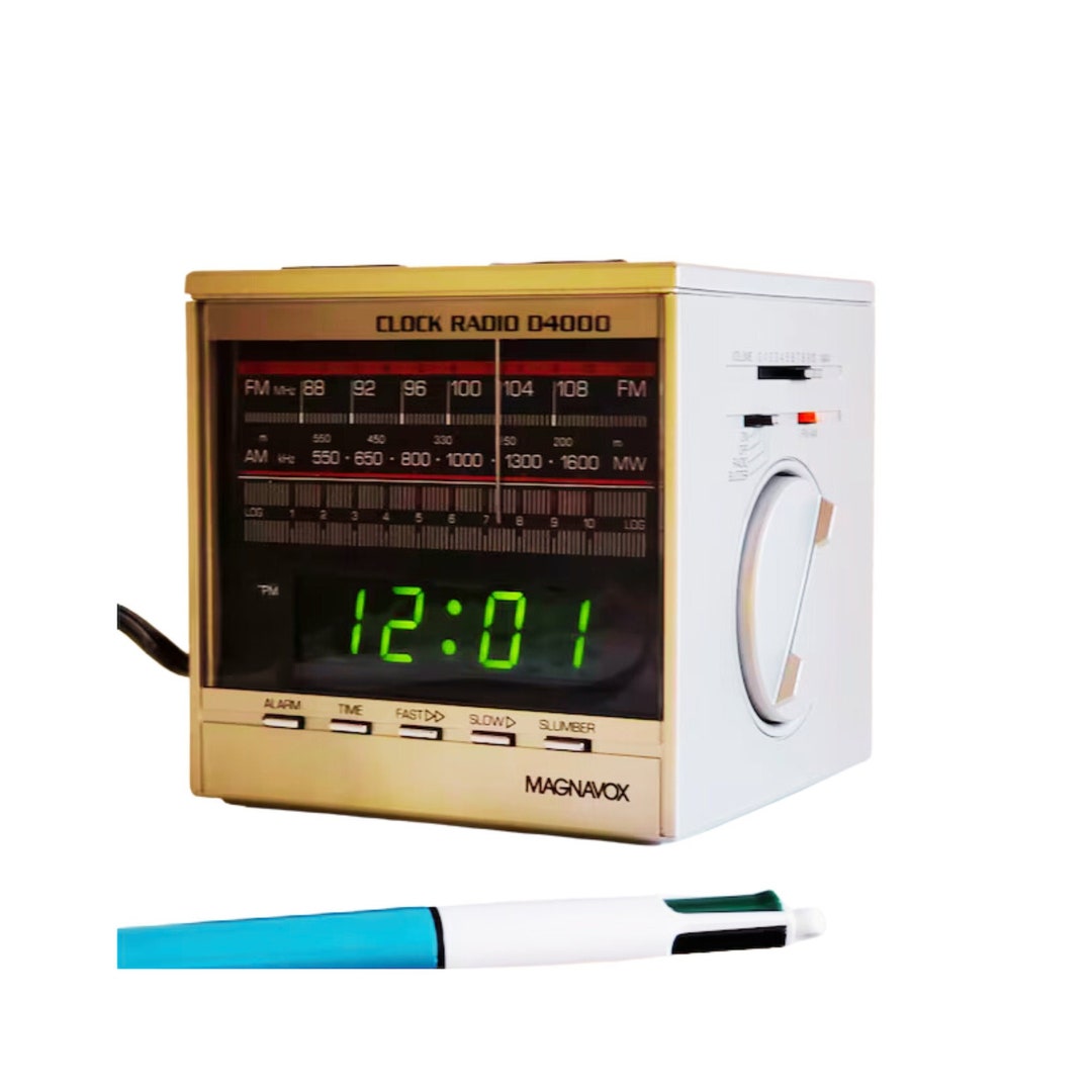 Vintage Magnavox Cube Alarm Clock Radio, Original Space Age Radio, AC ...