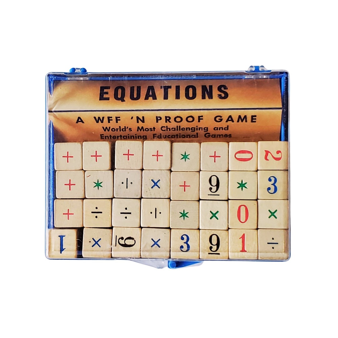 Vintage 1960s Equations Game, Wooden Travel Game, Math Board Game ...