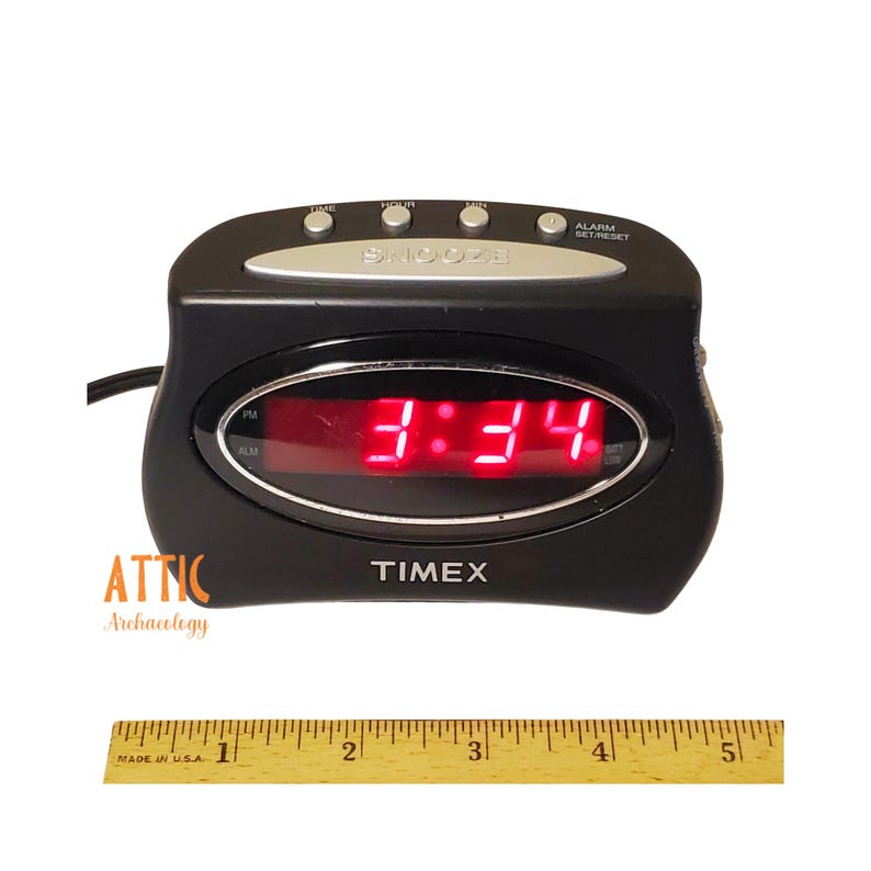 Retro Timex Alarm Clock, Table Clock, Red LED Display, Tested ...