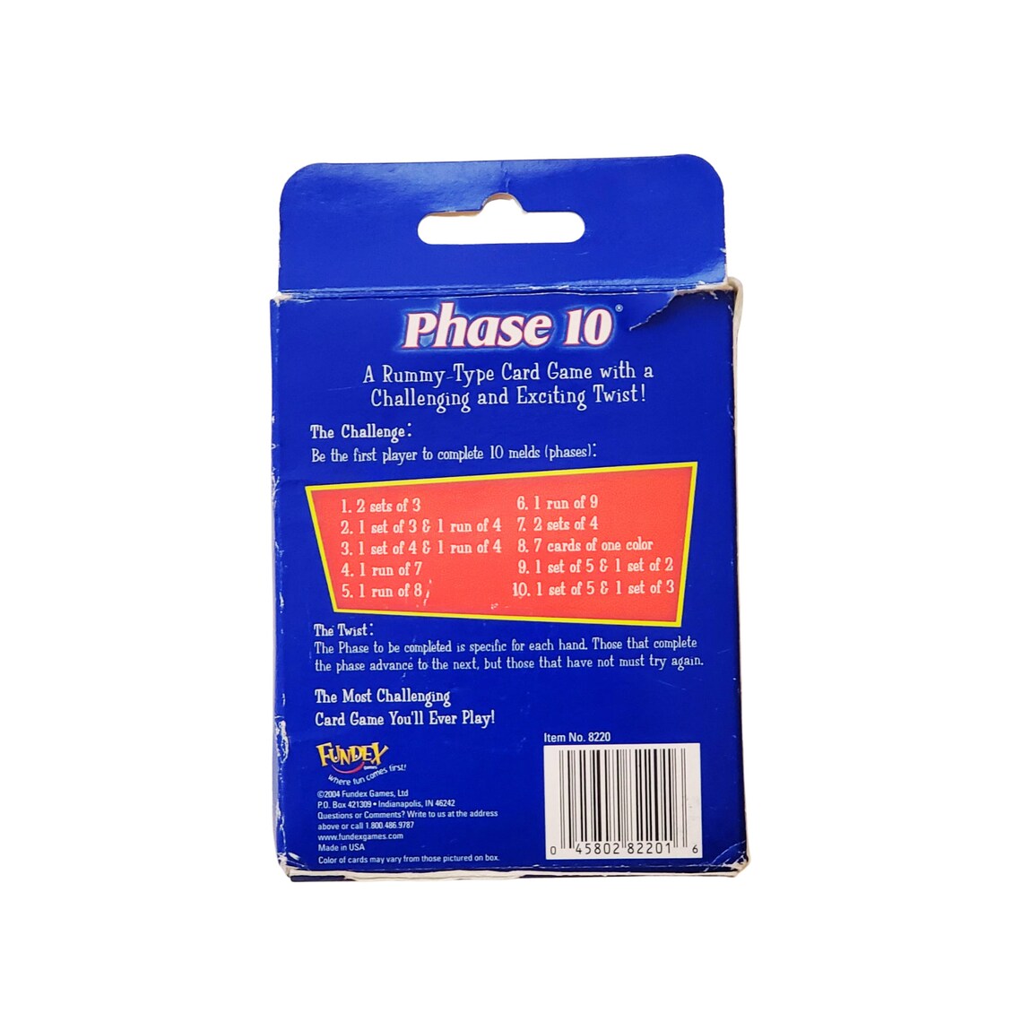 Phase 10 Card Game, by Fundex, 2000s Edition, Complete, Excellent ...