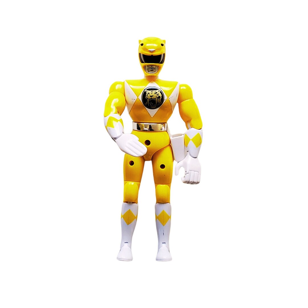 Vintage 1990s Yellow Power Ranger Action Figure, Highly Posable/punch ...