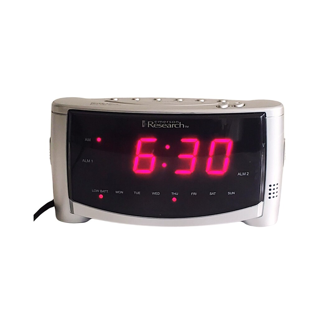 Vintage Emerson Research Smartset Alarm Clock, Large Red LCD, Tested ...