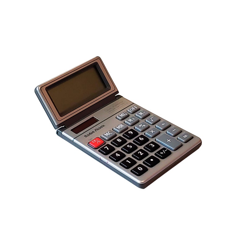 Vintage Radio Shack Solar Calculator, Adjustable Tilted Screen, GREAT Condition, Atomic Age ...