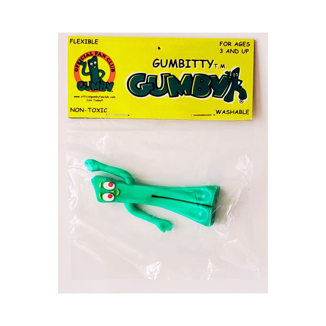 Vintage Gumby Figure, by NJ Croce, Sealed, 2000s green Bendable Guy ...