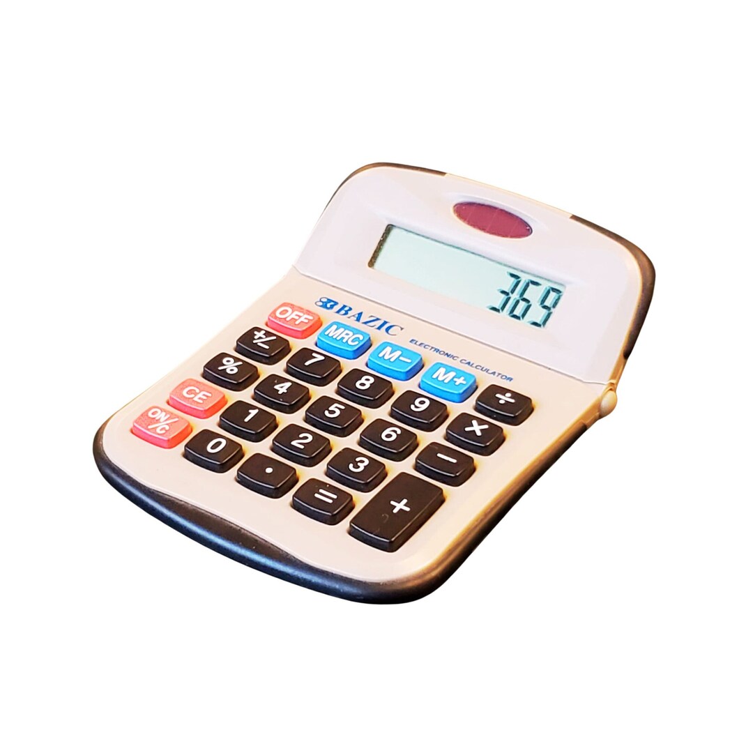 2000s Brazic Electronic Solar Calculator, Vintage Tilted Screen Solar ...