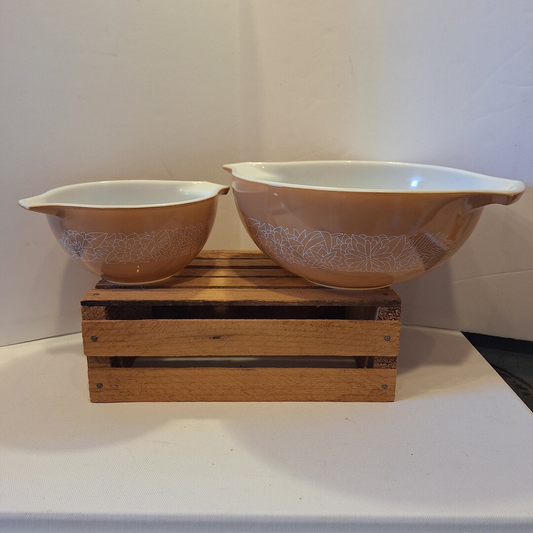 Vintage 1970s -- Pyrex -- Woodland Pattern -- Cinderella Bowls -- Set ...