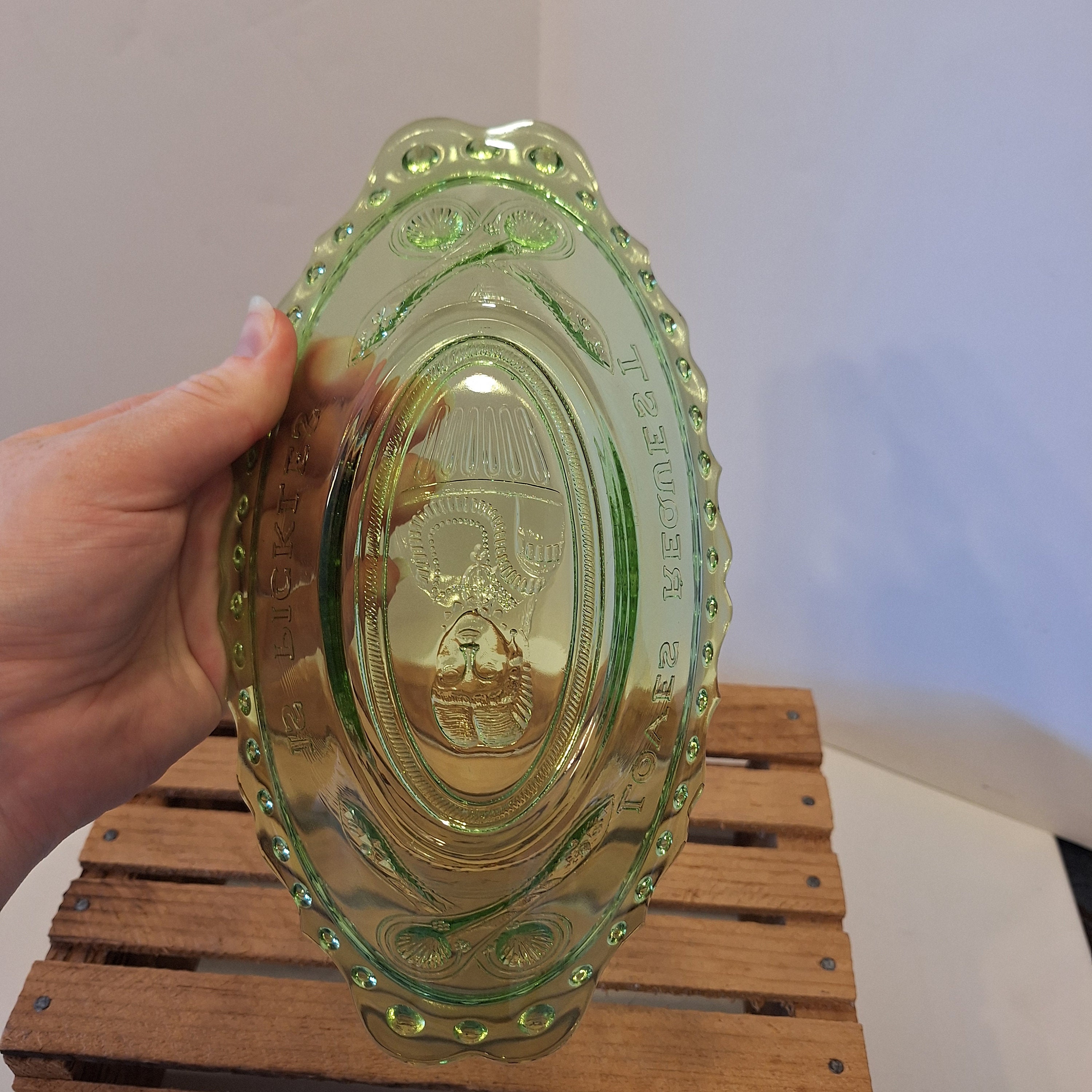 Vintage 1930s Imperial Glass Oval Pickle Dish Green Loves Request is ...