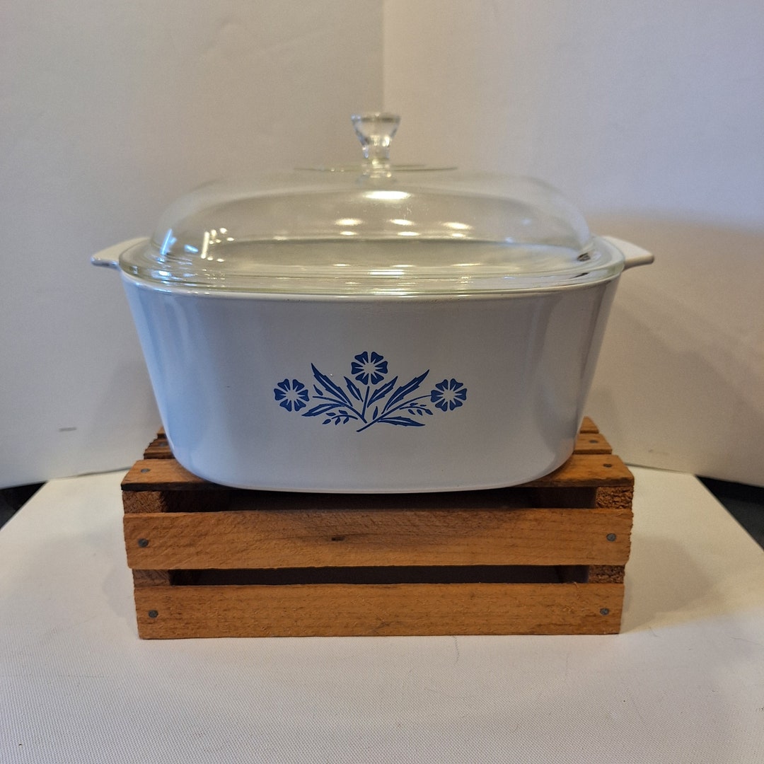 Vintage 1980s -- Corning Ware -- 2nd Embossed Stamp -- Blue Cornflower ...