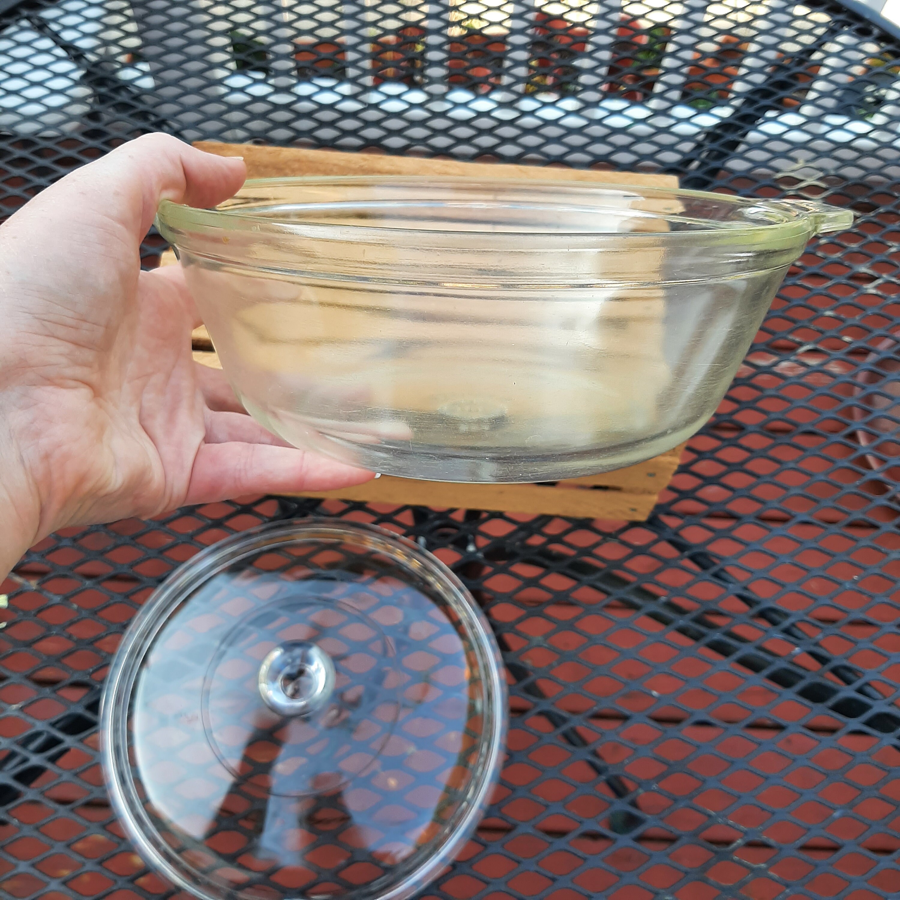 Vintage 1940s Pyrex Clear Glass 023-623-B Round Casserole Dish 1 1/2 ...