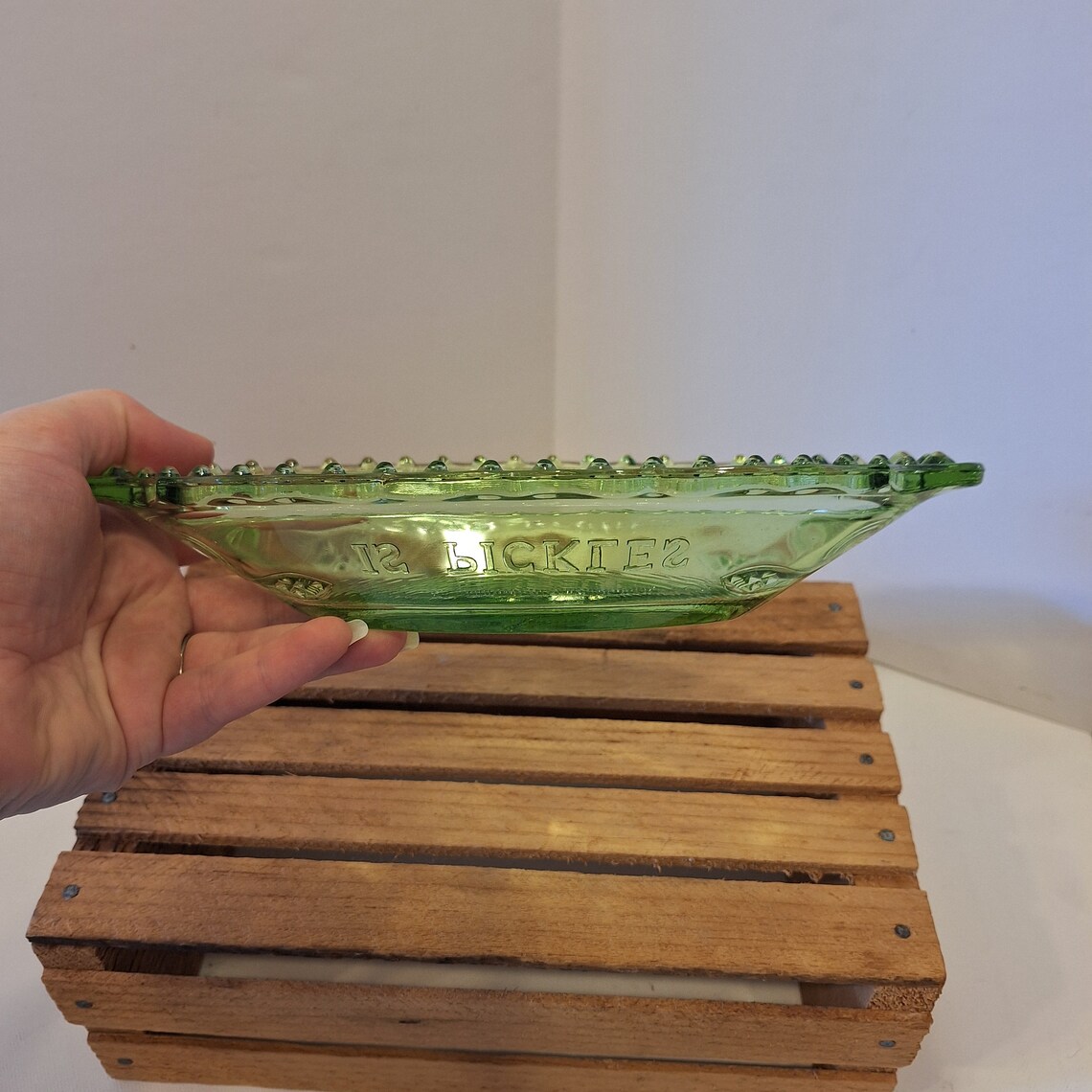 Vintage 1930s Imperial Glass Oval Pickle Dish Green Loves Request is ...