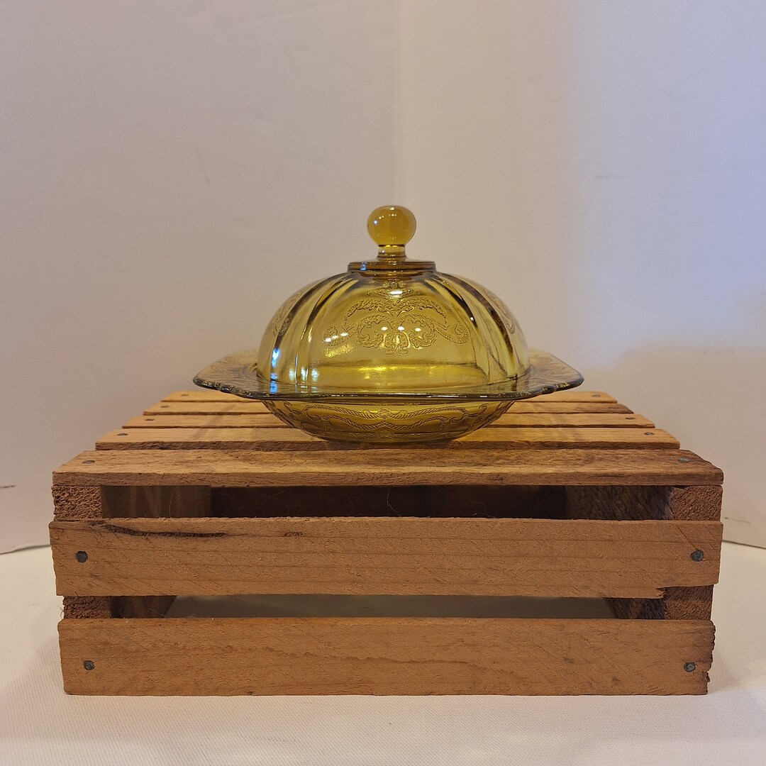 Vintage 1930s -- Federal Glass -- Amber Madrid Pattern -- Depression ...