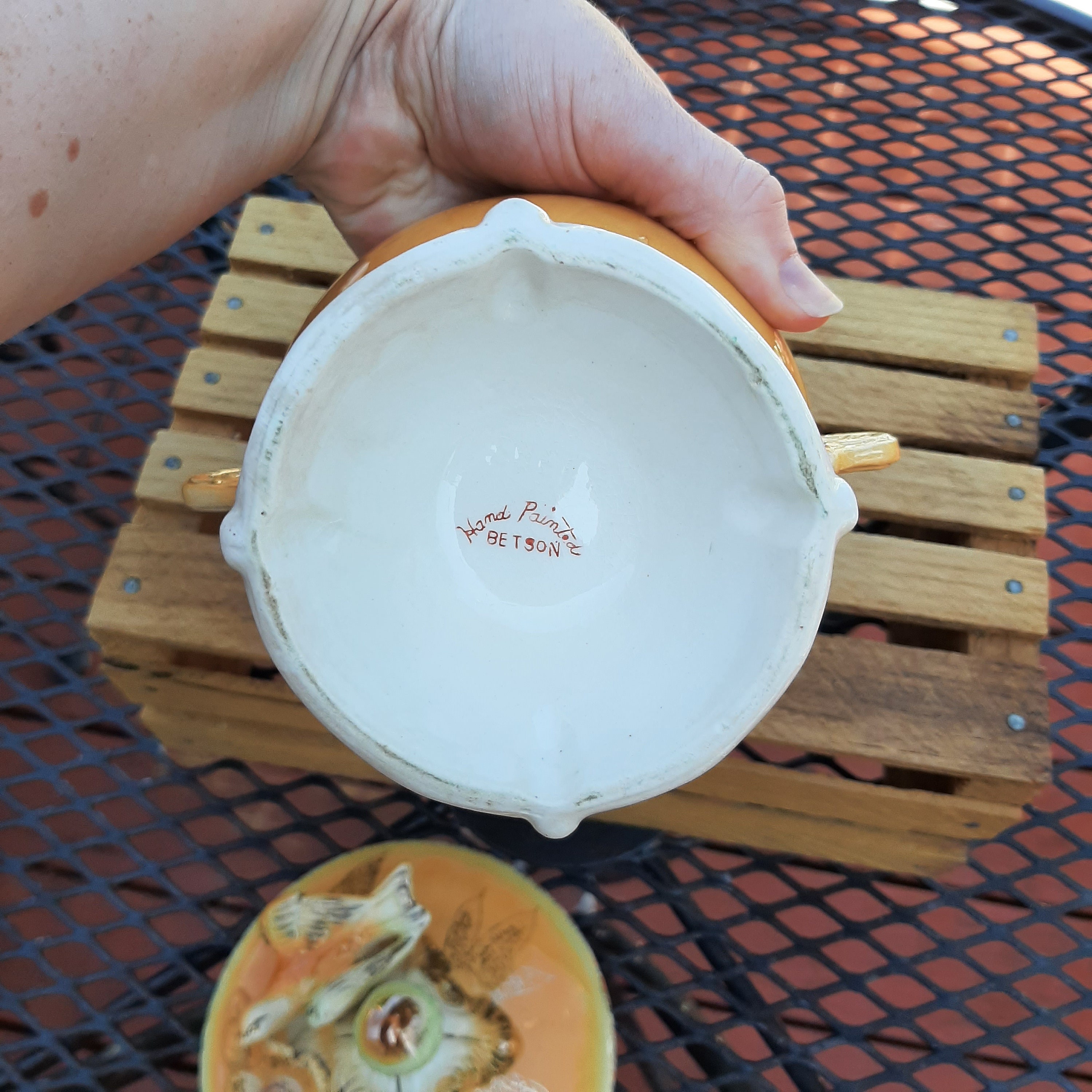 Vintage 1950s Hand Painted Betson Candy Dish Compote Lidded Candy Dish ...