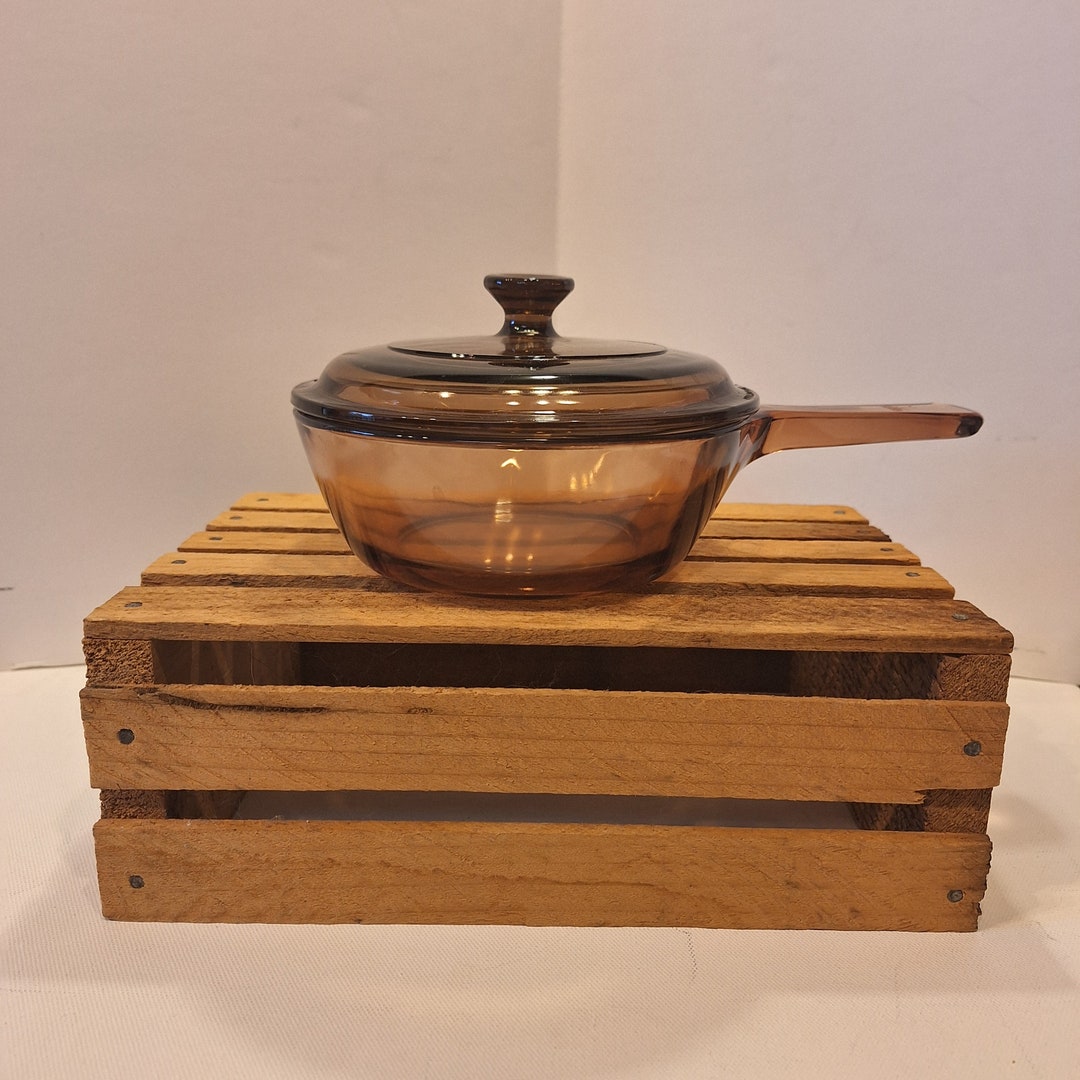 Vintage 1980s Visions Corning USA -- 0.5 L Sauce Pan -- P81C Pyrex Lid ...