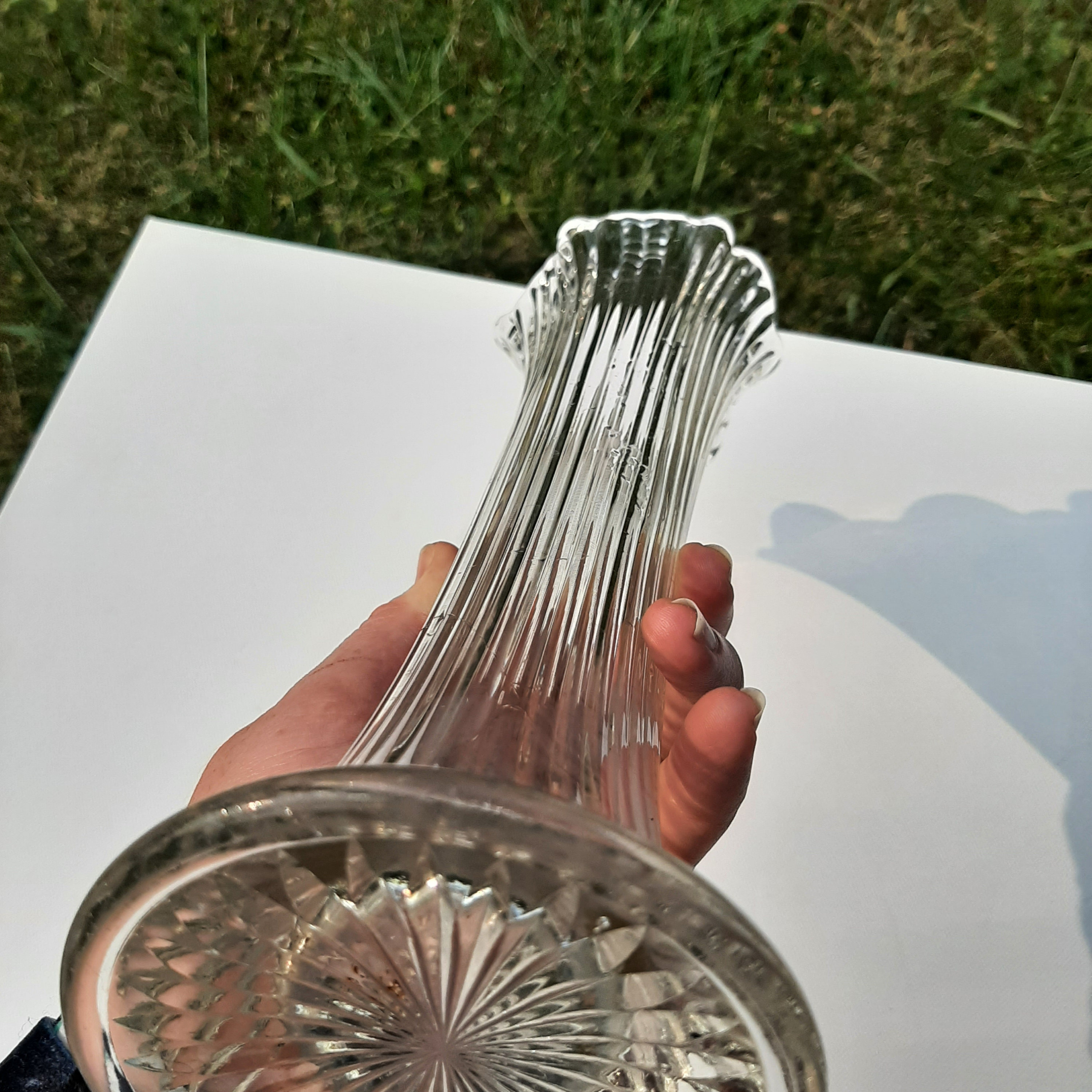 Mid-century Modern Clear Glass Swing Vase Stretched Vase Ribbed - Etsy