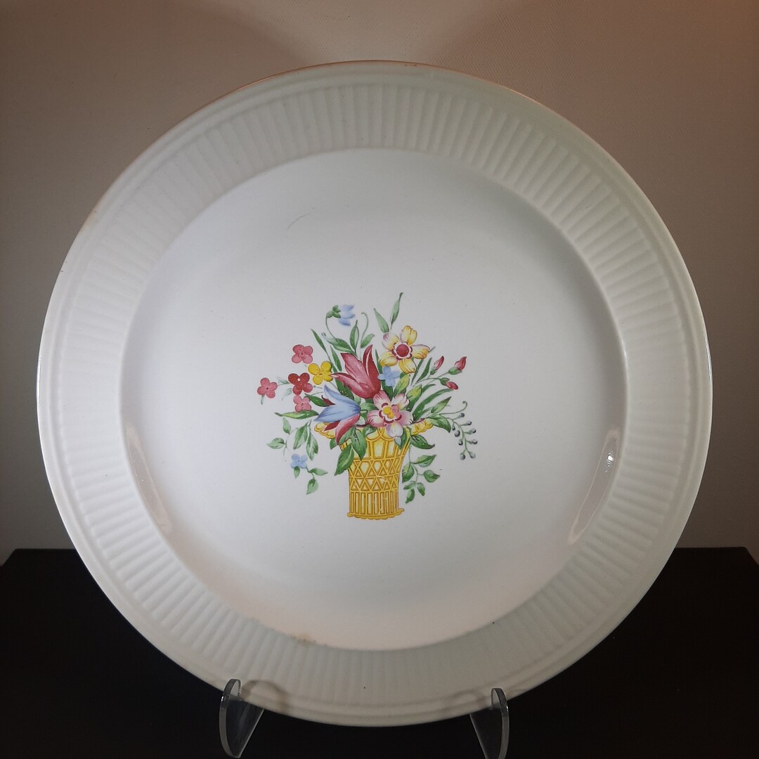 Vintage 1950s Cronin China Co. Minerva, OH Flower Basket 10 Inch Dinner ...