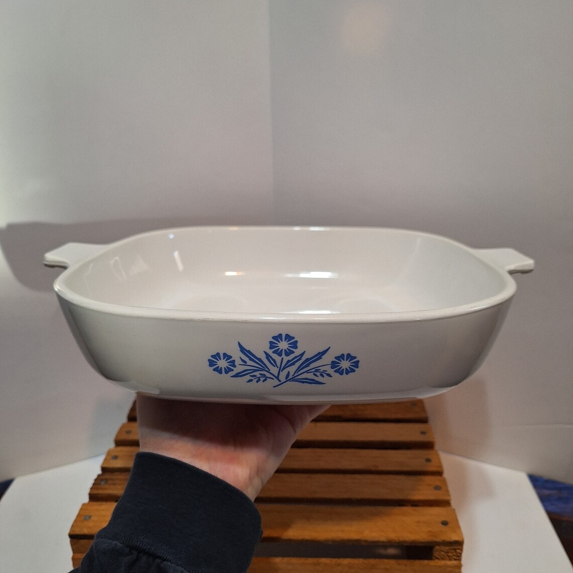 Vintage 1960s Corning Ware Blue Cornflower Stylized Flame Stamp 10 Inch ...